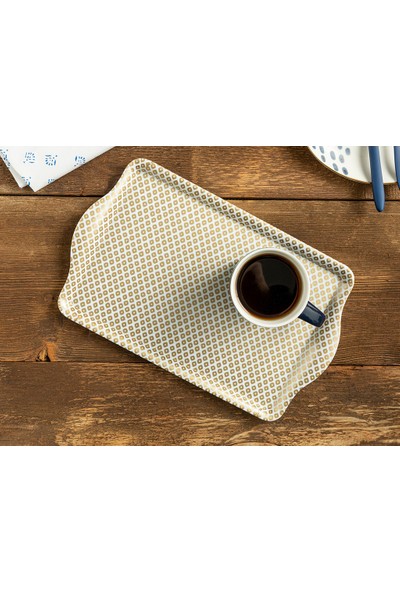 English Home Coastal Dots Melamin Tepsi 32 x 20 cm Gold English Home Coastal Dots Melamin Tepsi 32 x 20 cm Gold