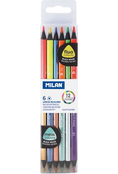 Mılan 07123306 Metalık Çift Uçlu Kuru Boya 6lı Mılan 07123306 Metalık Çift Uçlu Kuru Boya 6lı