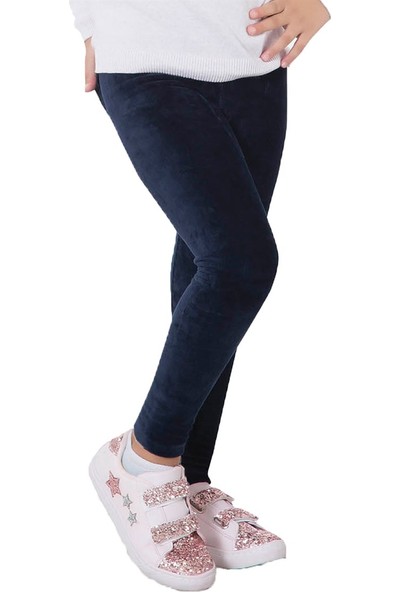 Besttrend Kadife Kız Çocuk Tayt Lacivert