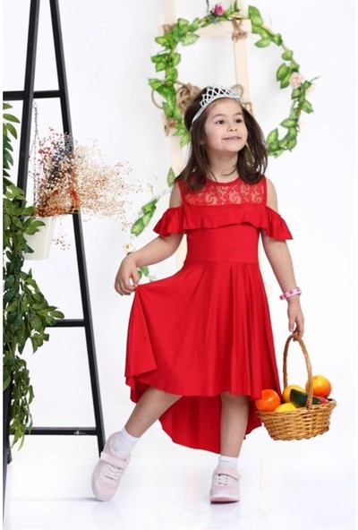 Cicitime Dantel Detaylı Fırfırlı Elbise