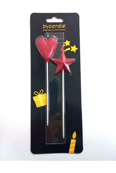Çözüm Ambalaj Ikili Kalpli ve Yıldızlı Çubuklu Parti Pasta Mumu Çözüm Ambalaj Ikili Kalpli ve Yıldızlı Çubuklu Parti Pasta Mumu