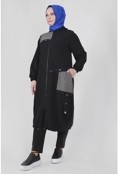 Behrem Büyük Beden Tesettür Kap 25046 Siyah