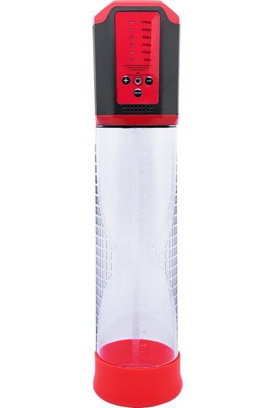 Zevkli Sepet Censan Şarjlı LCD Göstergeli Otomatik Penis Pompası - Kırmızı