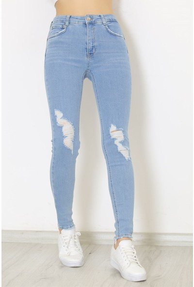 By Mino Tırnaklı Kot Pantolon Açıkmavi - 1150.1590.