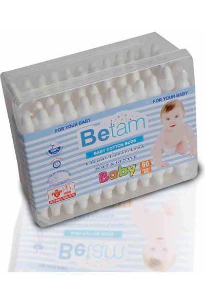 Betam Emniyetli Bebek Kulak Çubuğu 60'lı Betam Emniyetli Bebek Kulak Çubuğu 60'lı