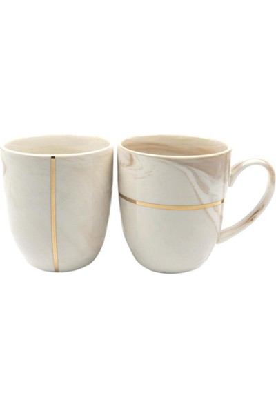 Aura Beıge Mermer 2'li Kupa