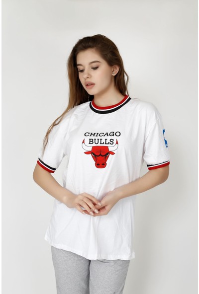 Akdeniz Giyim Chicago Bulls Ribanalı Tshirt Siyah-Beyaz Akdeniz Giyim Chicago Bulls Ribanalı Tshirt Siyah-Beyaz