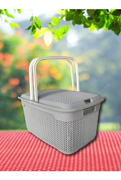 Proff Gri Inci Desen Piknik Sepeti