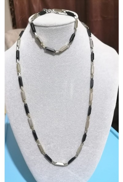 Melek Bujiteri Erkek Çelik Kolye ve Bileklikseti Melek Bujiteri Erkek Çelik Kolye ve Bileklikseti