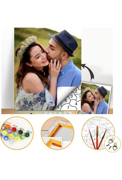 Tale Hobby Kişiye Özel Yapım Sayılarla Boyama Seti Tuvale Gerili 50X65CM Tale Hobby Kişiye Özel Yapım Sayılarla Boyama Seti Tuvale Gerili 50X65CM