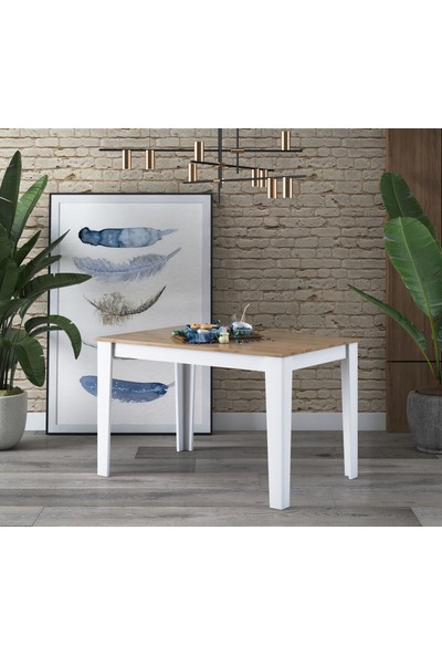 Rani T1 Mutfak Masası Yemek Masası 110 x 72 Cm Sepet Ceviz - Beyaz M1