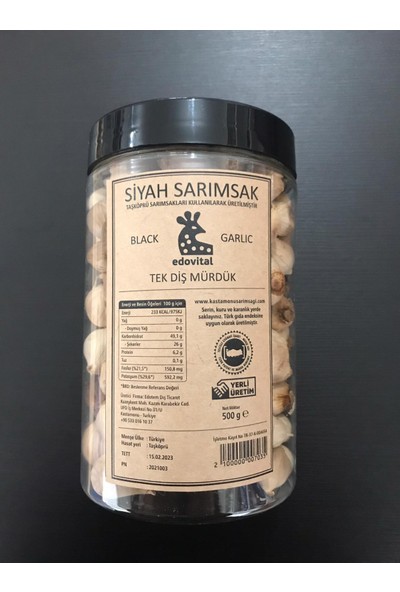 Edovital Siyah Sarımsak Tek Diş Mürdük 500 Gram