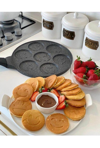 Eda Döküm Gülenyüz Emojili Pankek Tavası Eda Döküm Gülenyüz Emojili Pankek Tavası