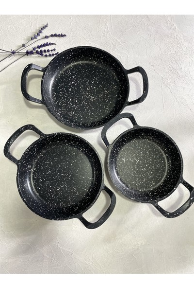 Acar 3 Lü Döküm Granit Kaplama Sahan Seti Acar 3 Lü Döküm Granit Kaplama Sahan Seti