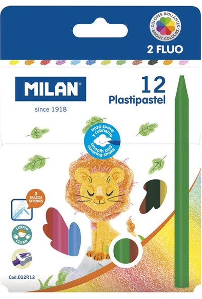 Milan 022R12 Plastıpastel Mum Pastel Boya 12LI
