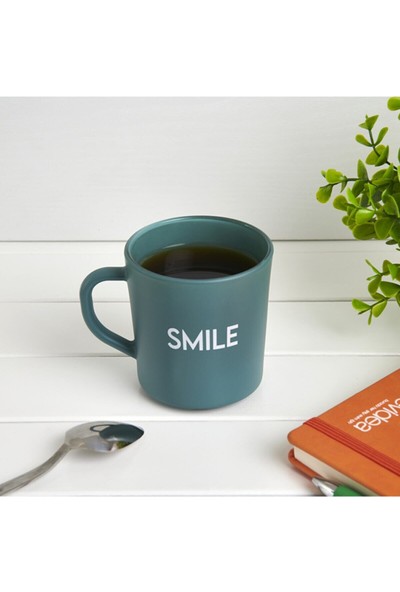 Rakle Yeşil Motto Smile Kupa 260 ml EVİDEARKL033 Rakle Yeşil Motto Smile Kupa 260 ml EVİDEARKL033