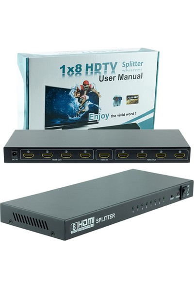 Powermaster PM-14218 1.4V 8 Port Hdmı Splıtter Dağıtıcı * Narita NRT-018 4K Powermaster PM-14218 1.4V 8 Port Hdmı Splıtter Dağıtıcı * Narita NRT-018 4K