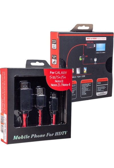 Powermaster Hc-18 Mhl Kit Samsung S5 Hdmı Tv Bağlantı Kablosu Powermaster Hc-18 Mhl Kit Samsung S5 Hdmı Tv Bağlantı Kablosu