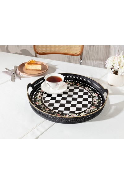 Madame Coco Livorno Yuvarlak Örgü Tepsi 38 x 38 x 4 cm