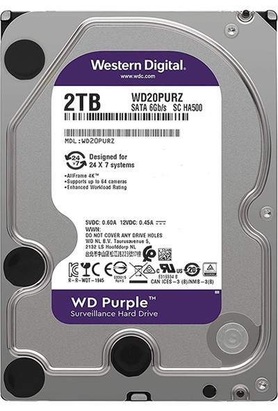 WD Purple WD20PURZ 2 Tb Sata 6gb/s 7/24 Güvenlik Harddisk WD Purple WD20PURZ 2 Tb Sata 6gb/s 7/24 Güvenlik Harddisk