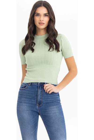 Seçil Triko Bluz - 222001000 Mint