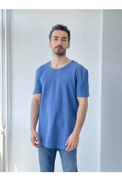 Retrobird Gofre Long Tişört Unisex Indigo Retrobird Gofre Long Tişört Unisex Indigo