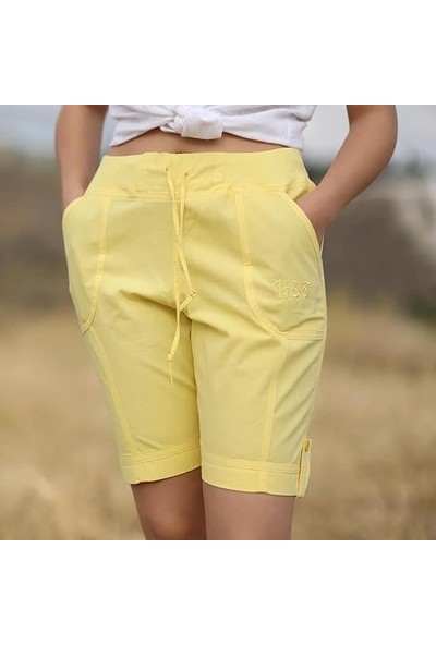 Yakamoz Kadın Pamuklu Sarı Şort