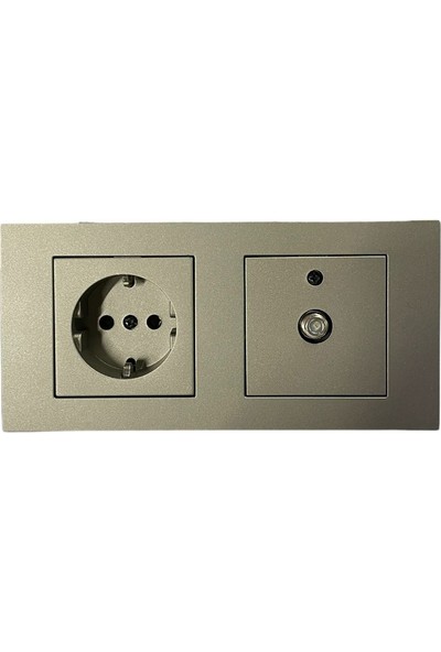 Viralighting Antrasit 2'Li Set Topraklı Priz + Uydu (Tv) Prizi Viralighting Antrasit 2'Li Set Topraklı Priz + Uydu (Tv) Prizi