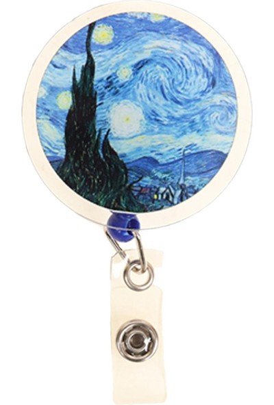 Çetin Accessories Yıldızlı Gece Tasarım Pleksi Yoyo Yaka Kartlık