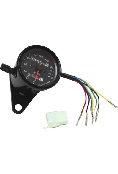 Blesiya Evrensel Siyah Motosiklet Çift Kilometre Sayacı Kilometre Ölçer Ölçer Arka Işık (Yurt Dışından)