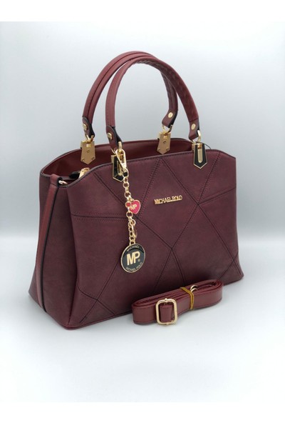 Kadın El ve Omuz Çantası 3 Bölmeli Suni Deri