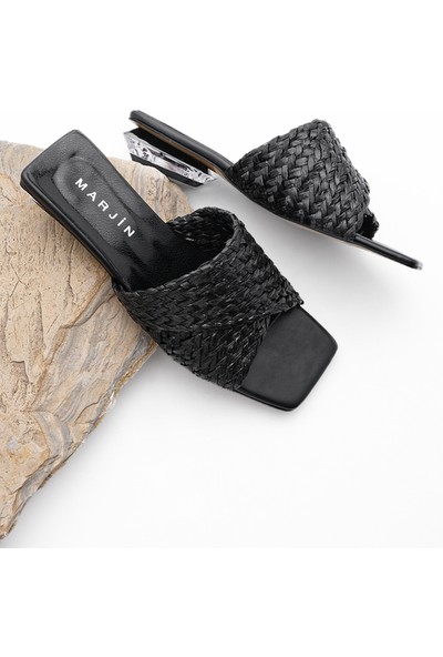 Kadın Hasır Örgü Ayna Ökçe Topuklu Terlik Tarus Kadın Hasır Örgü Ayna Ökçe Topuklu Terlik Tarus