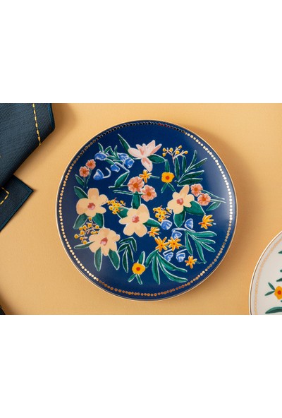 English Home Flower Spree Porselen Pasta Tabağı 20 cm Lacivert English Home Flower Spree Porselen Pasta Tabağı 20 cm Lacivert