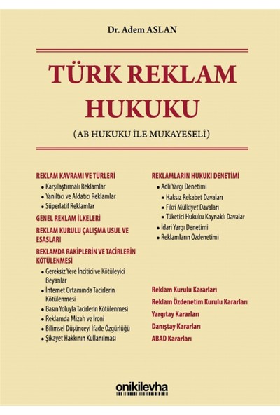 Türk Reklam Hukuku - Adem Aslan