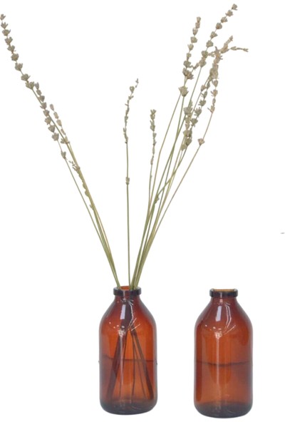 Fems Brown Vintage Amber Vazo 2'li Set Fems Brown Vintage Amber Vazo 2'li Set