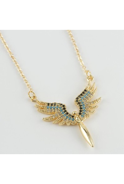 Anka Yarenay Kanat Figürlü Zirkon Taşlı Trend Kolye Anka Yarenay Kanat Figürlü Zirkon Taşlı Trend Kolye