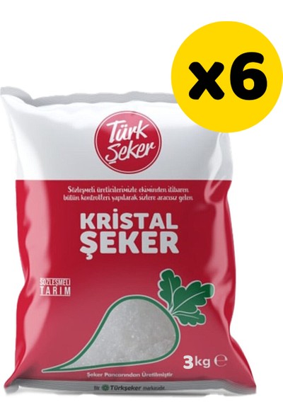 Türk Şeker Toz Şeker 3 kg x 6 Adet