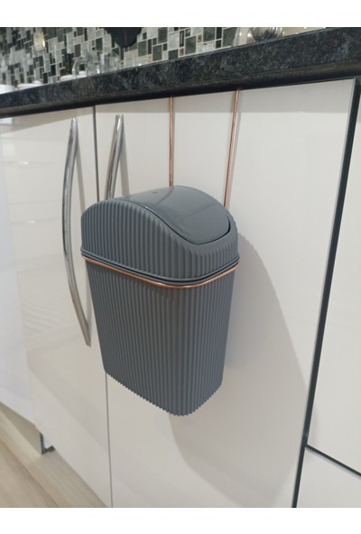New Cross Dolap İçi Askılı Mutfak Çöp Kovası Gri