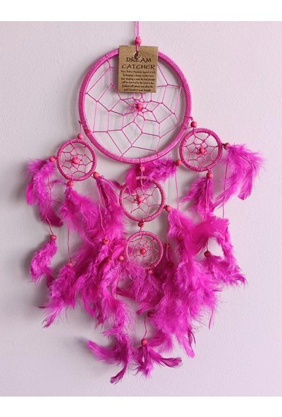 Bitiklayaninda Düş Kapanı Rüya Kapanı Dream Catcher Pembe