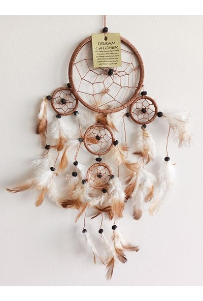 Bitiklayaninda Düş Kapanı Rüya Kapanı Dream Catcher Kahverengi Açık