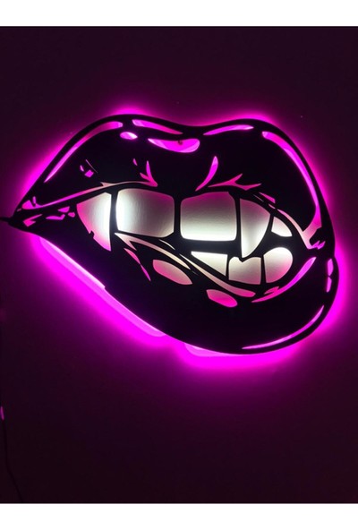 Vampir Dudak Işıklı Tablo