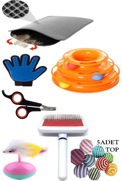 TİNEKE 7 Lİ KEDİ BAKIM VE OYUNCAK SETİ TİNEKE 7 Lİ KEDİ BAKIM VE OYUNCAK SETİ