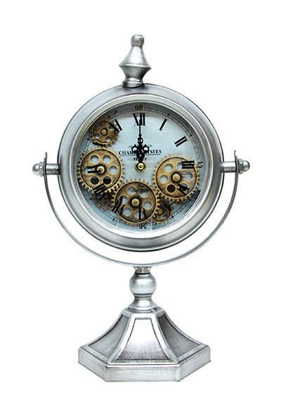 Go İthalat Hareketli Masa Saati Mat Krom