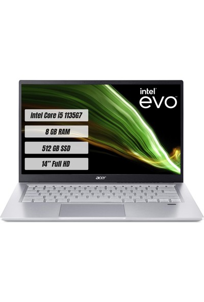 Acer SF314-511 Intel Core i5 1135G7 8GB 512GB SSD Windows 10 Home 14 Acer SF314-511 Intel Core i5 1135G7 8GB 512GB SSD Windows 10 Home 14