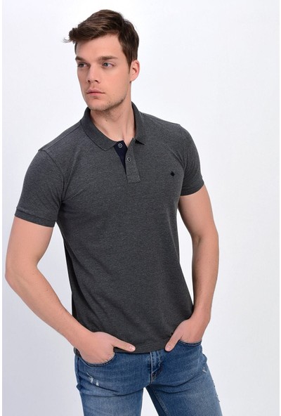 Dynamo Erkek Polo Yaka Likralı T-Shirt Füme T621