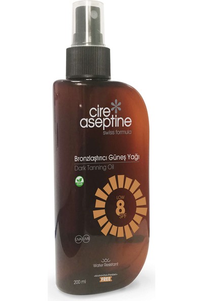 Cire Aseptine Bronzlaştırıcı Güneş Yağı 8 Spf 200 ml