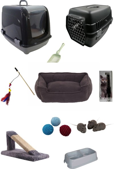 Sennedilersen Kedi Başlangıç Seti ve Kedi Tuvalet Seti Premium 10 Parça Sennedilersen Kedi Başlangıç Seti ve Kedi Tuvalet Seti Premium 10 Parça