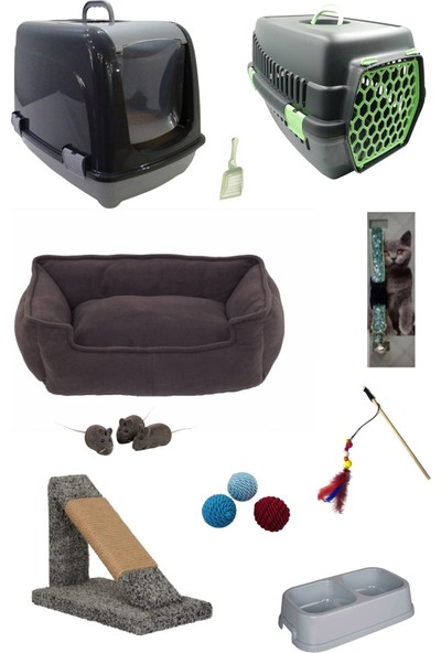 Sennedilersen Kedi Başlangıç Seti ve Kedi Tuvalet Seti Premium 10 Parça Sennedilersen Kedi Başlangıç Seti ve Kedi Tuvalet Seti Premium 10 Parça