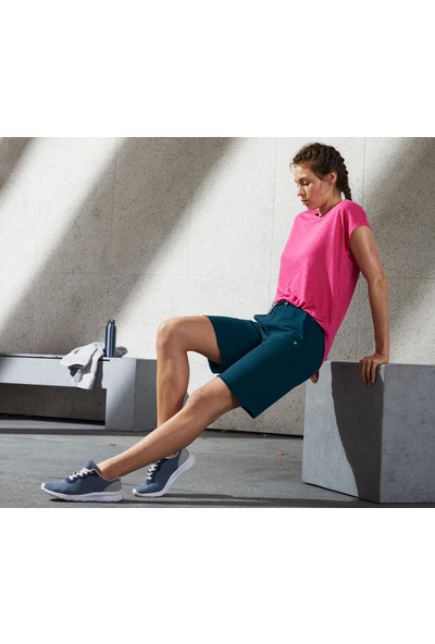 Tchibo Organik Pamuklu Uzun Sweat Şort, Mavi