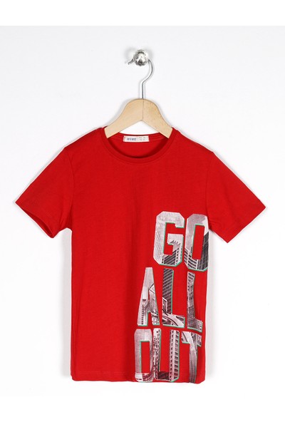 Zepkids Erkek Çocuk Go All Out Baskılı Tshirt 6-9 Yaş